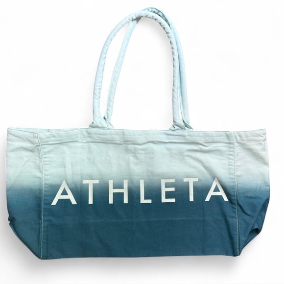 Athleta | Bags | Athleta Blue And White Ombre Canvas Tote Bag New Never ...